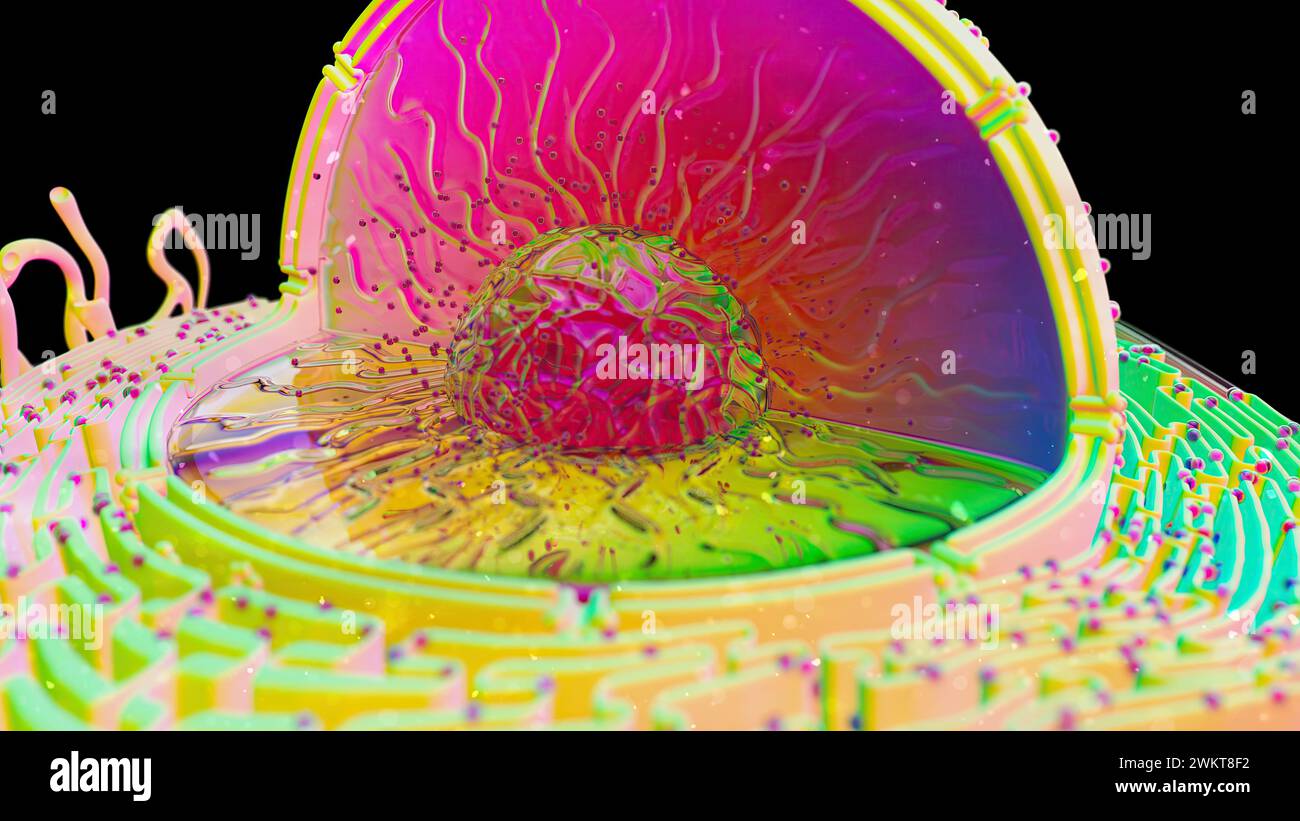 Abstract 3D illustration of the biological cell Stock Photo - Alamy