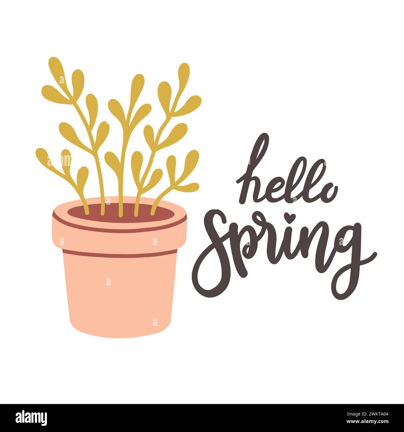 Hello spring quotes. Floral springtime hand drawn prints design ...