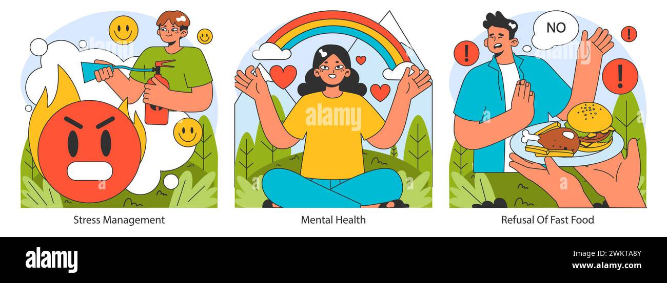 Dopamine fasting concept. Visual guide to managing stress, fostering ...