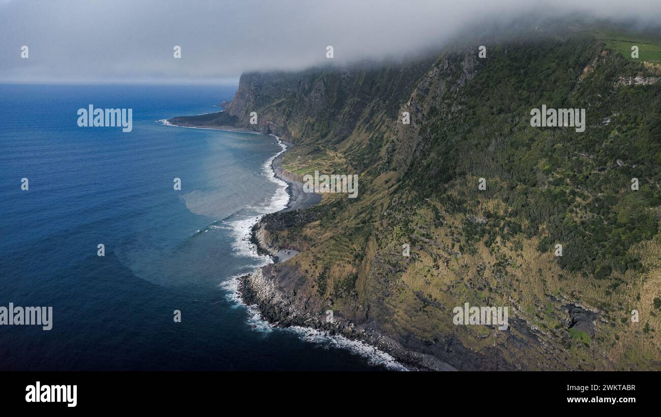 Azores drone view waterfalls hi-res stock photography and images - Alamy