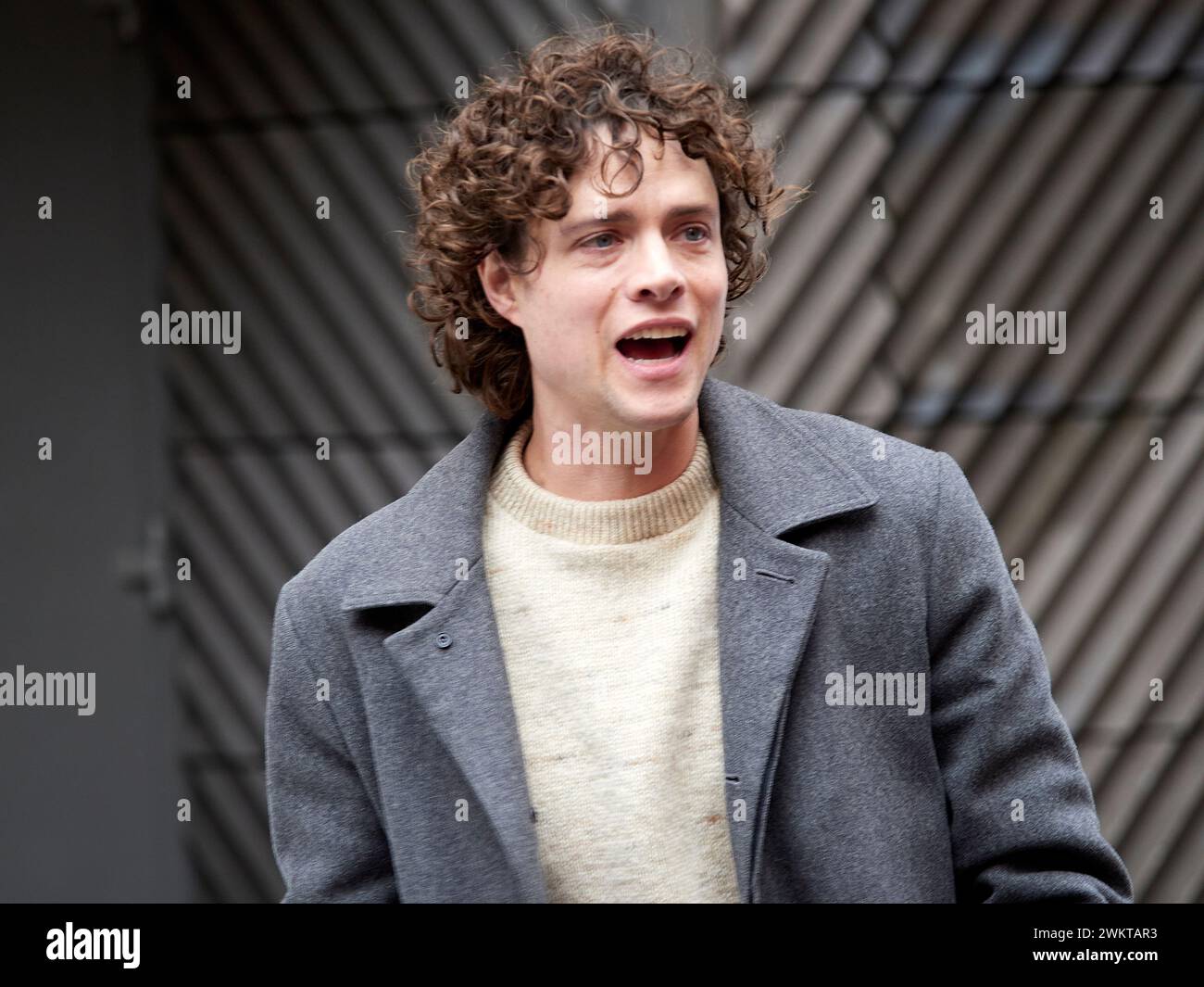 Berlin / Germany, 22th Feb, 2024. Actor Douglas Smith exits press conference behind Grand Hyatt ...