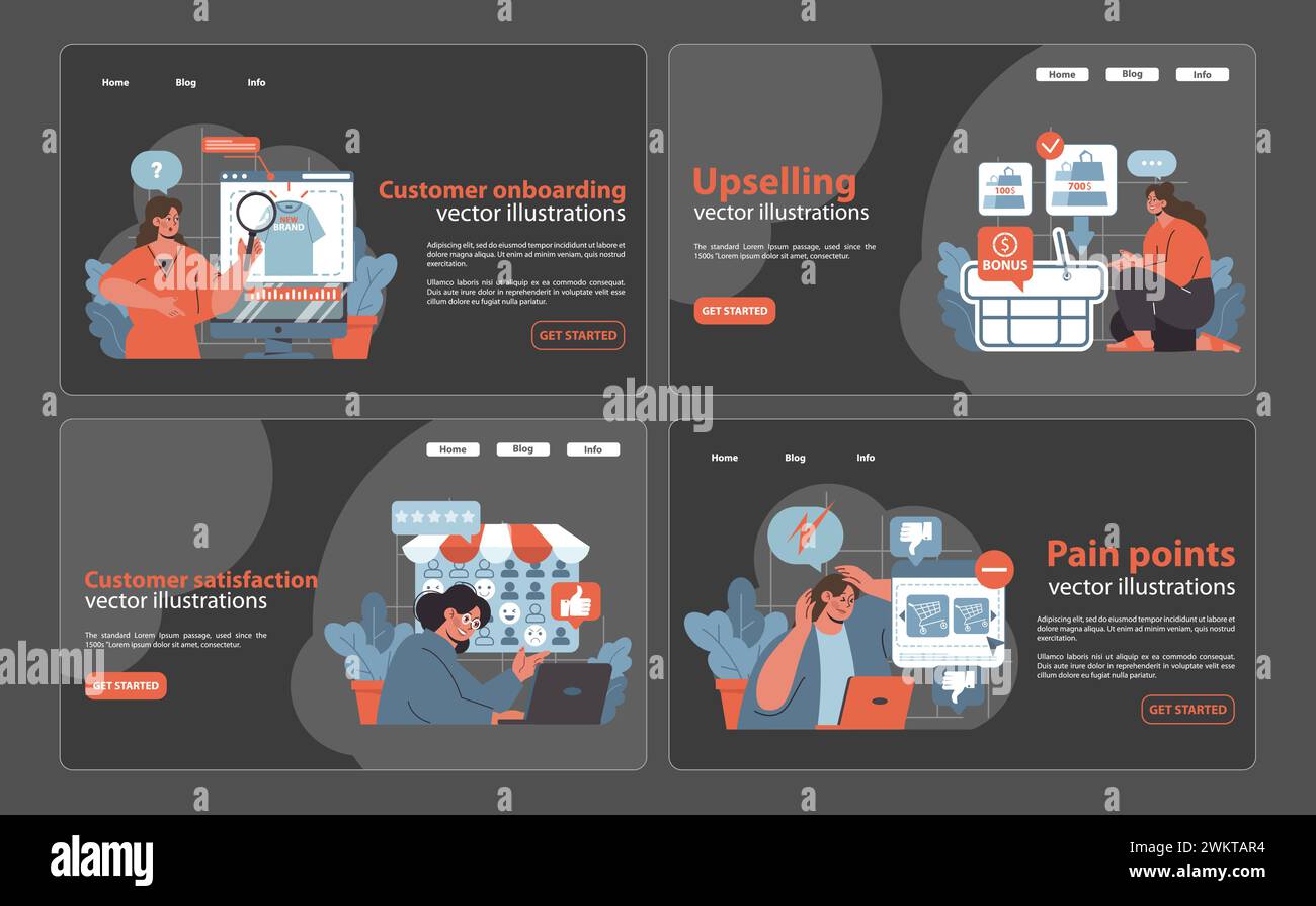 Customer Journey Pack Detailed Vectors On Onboarding Process Upselling Techniques Achieving