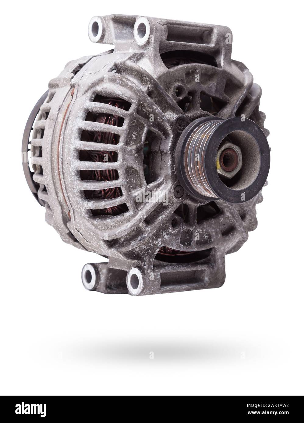 Car generator, car electrical network element on white background ...