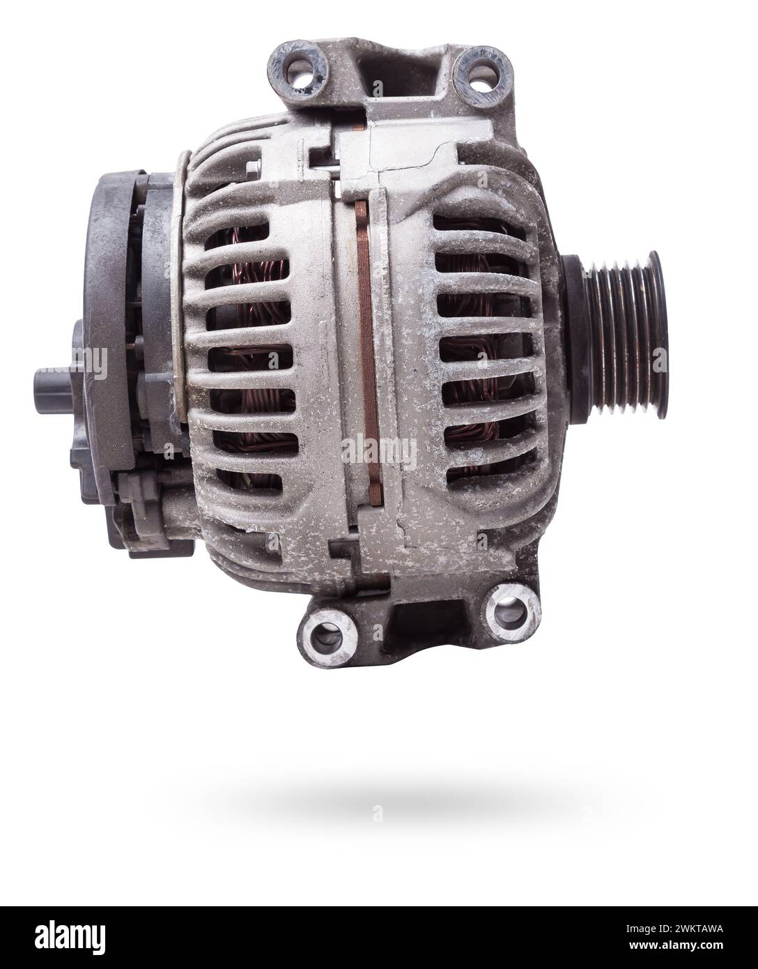 Car generator, car electrical network element on white background ...