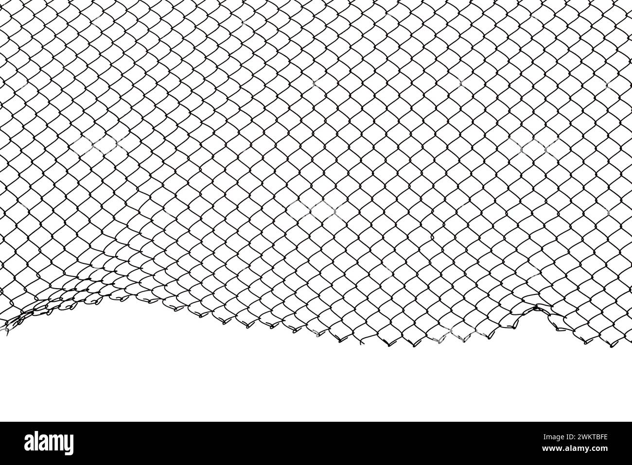 Torn hole in wire mesh Cut Out Stock Images & Pictures - Alamy