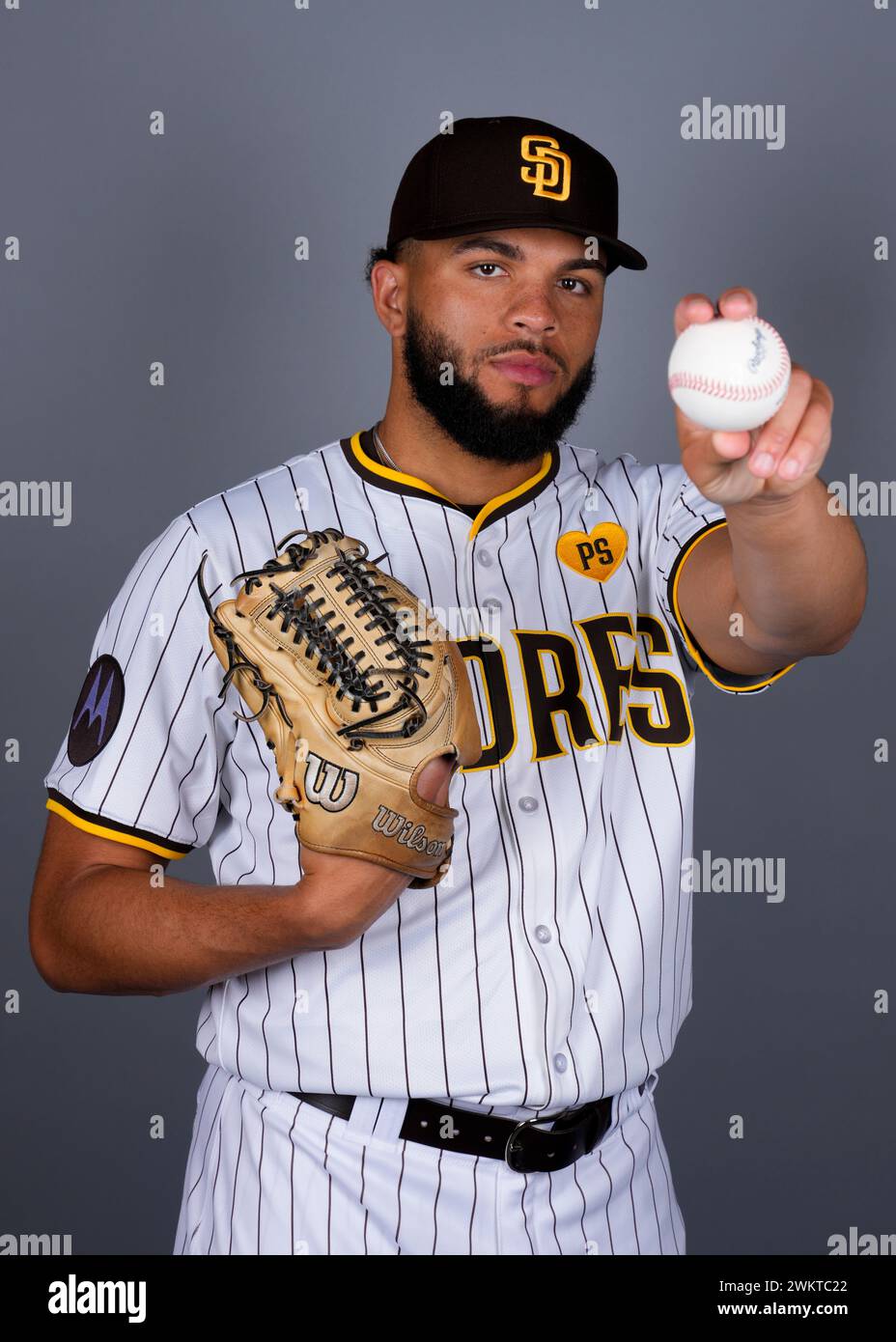 This is a 2024 photo of pitcher Jayvien Sandridge of the San Diego ...