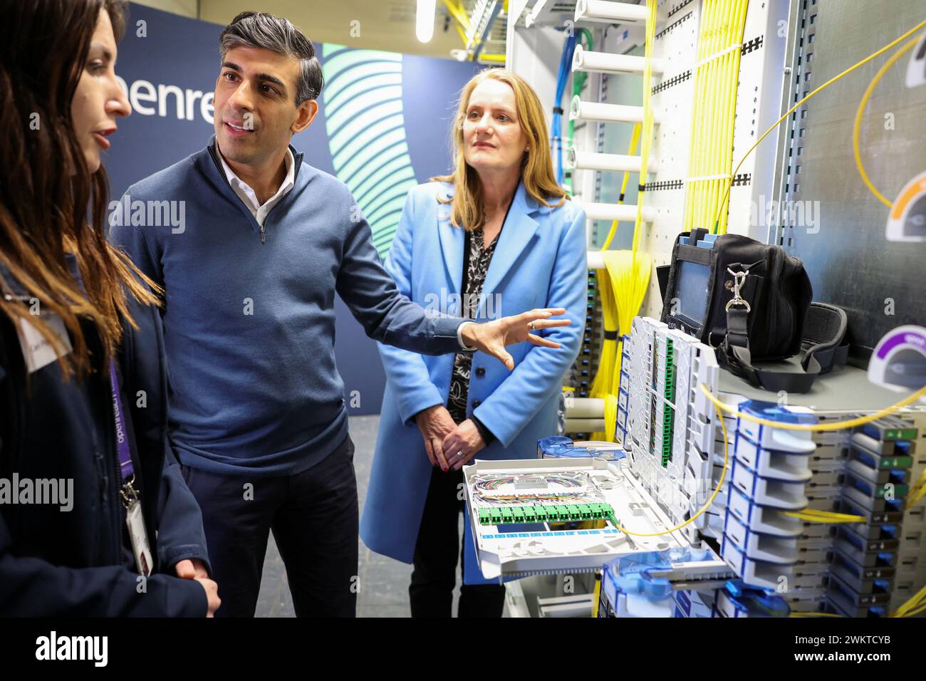 Prime Minister Rishi Sunak during a visit to an Openreach exchange in ...