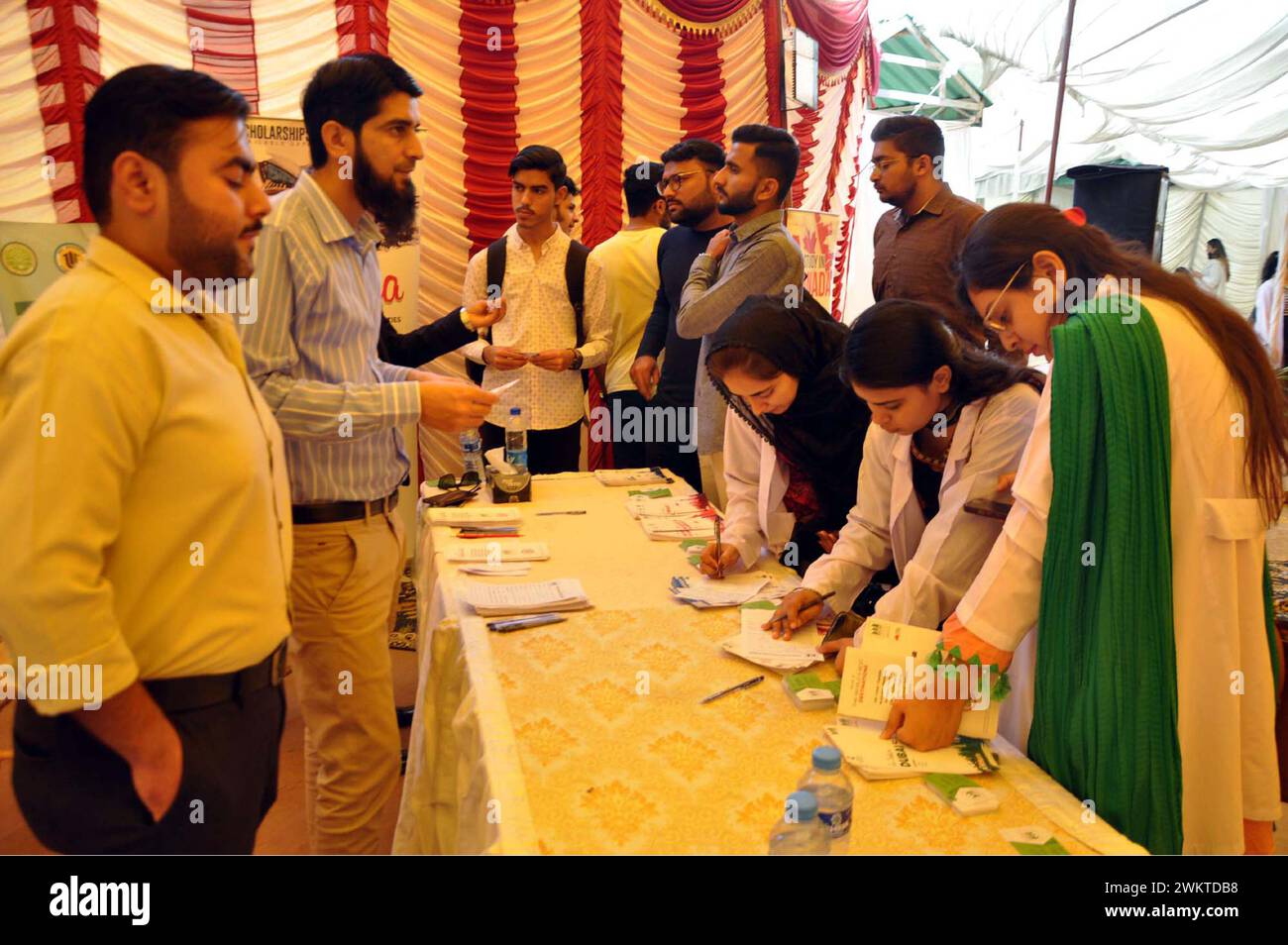 Visitors take keen interest in different stalls during the 7th Job and ...