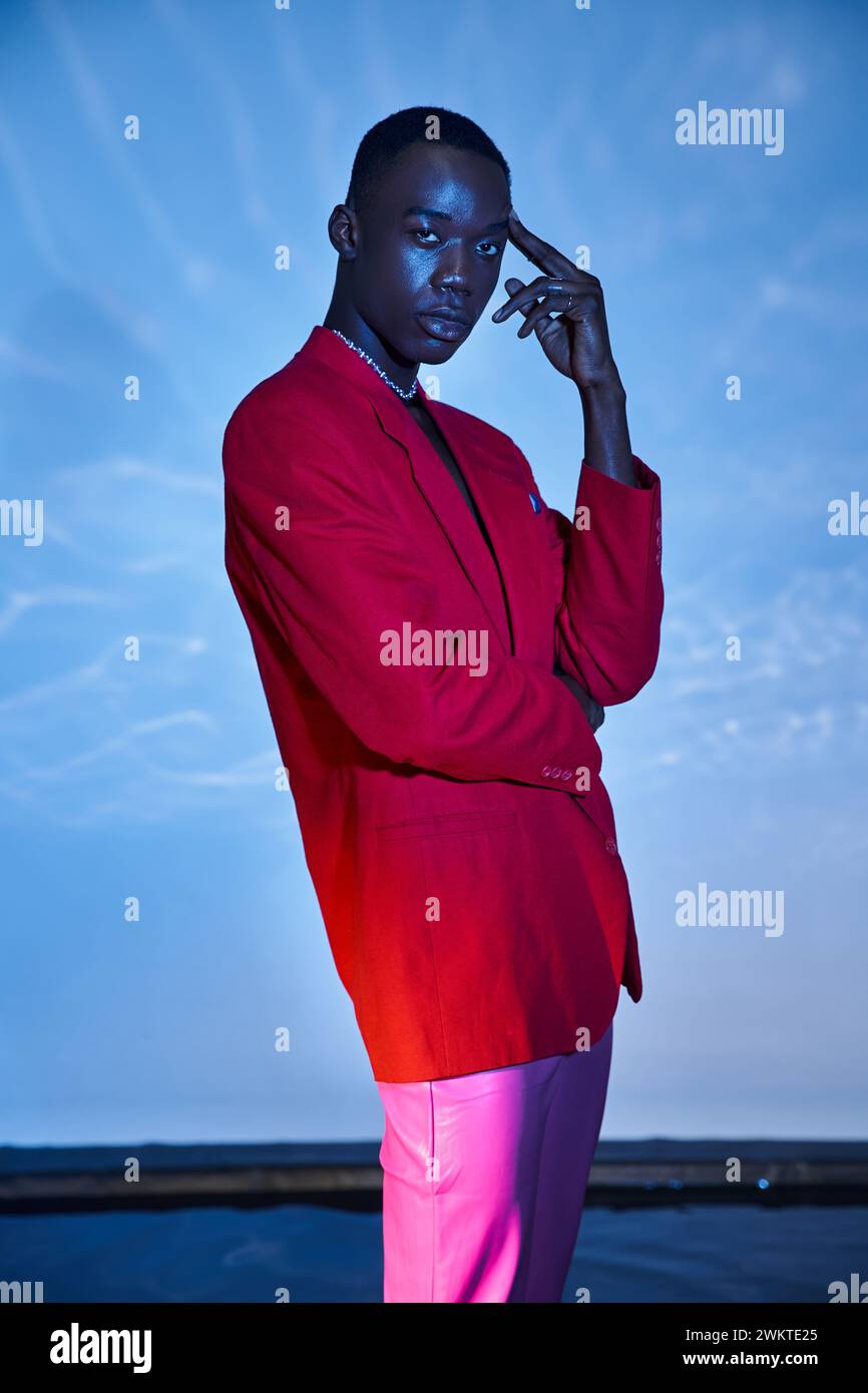 appealing stylish african american man in pink pants and red blazer ... appealing stylish african american man in pink pants and red blazer ...
