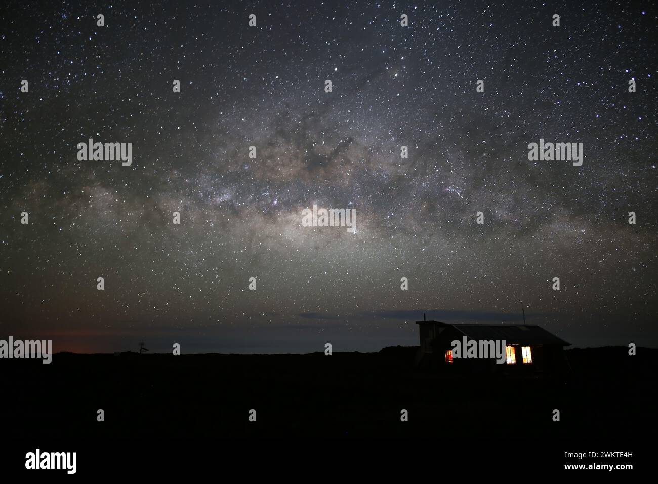 Starry sky seen from the top of the Mauna Loa volcano in Hawaii, Big ...