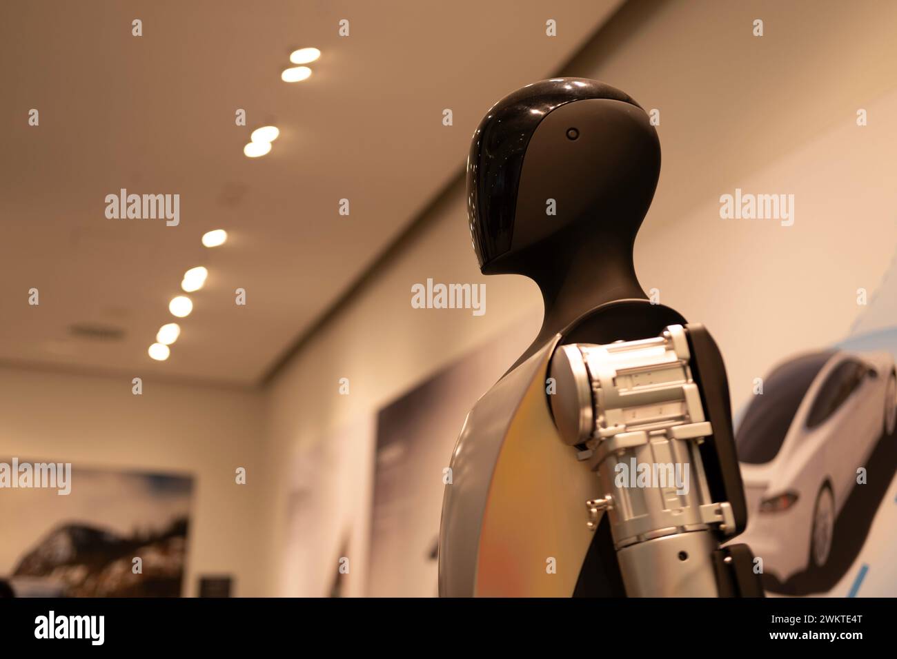 futuristic humanoid robot named Tesla Bot Optimus, designed by Tesla ...