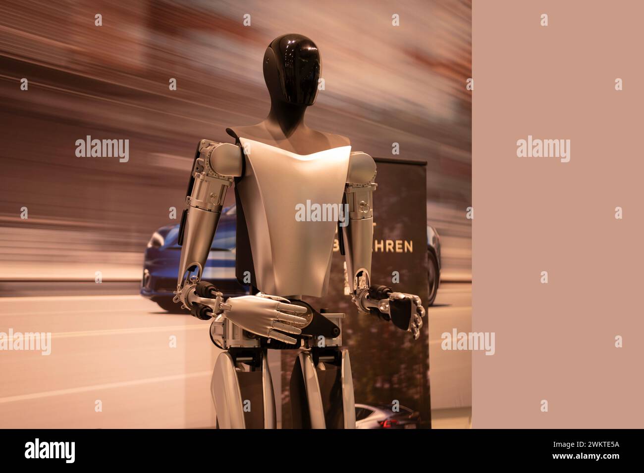 futuristic humanoid robot named Tesla Bot Optimus, designed by Tesla ...