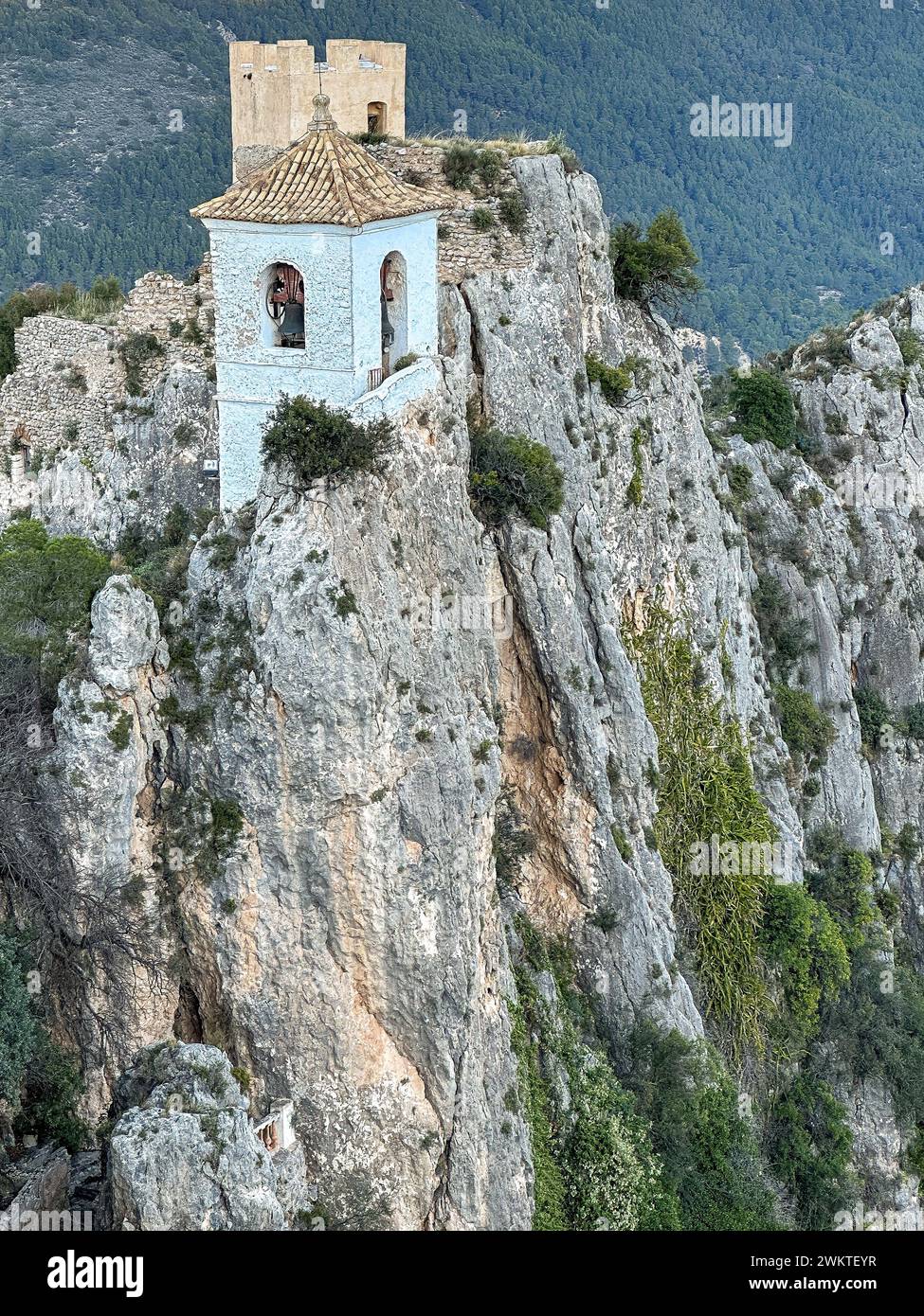 Medieval church tower in Guadalest, Alicante, Spain Stock Photo - Alamy