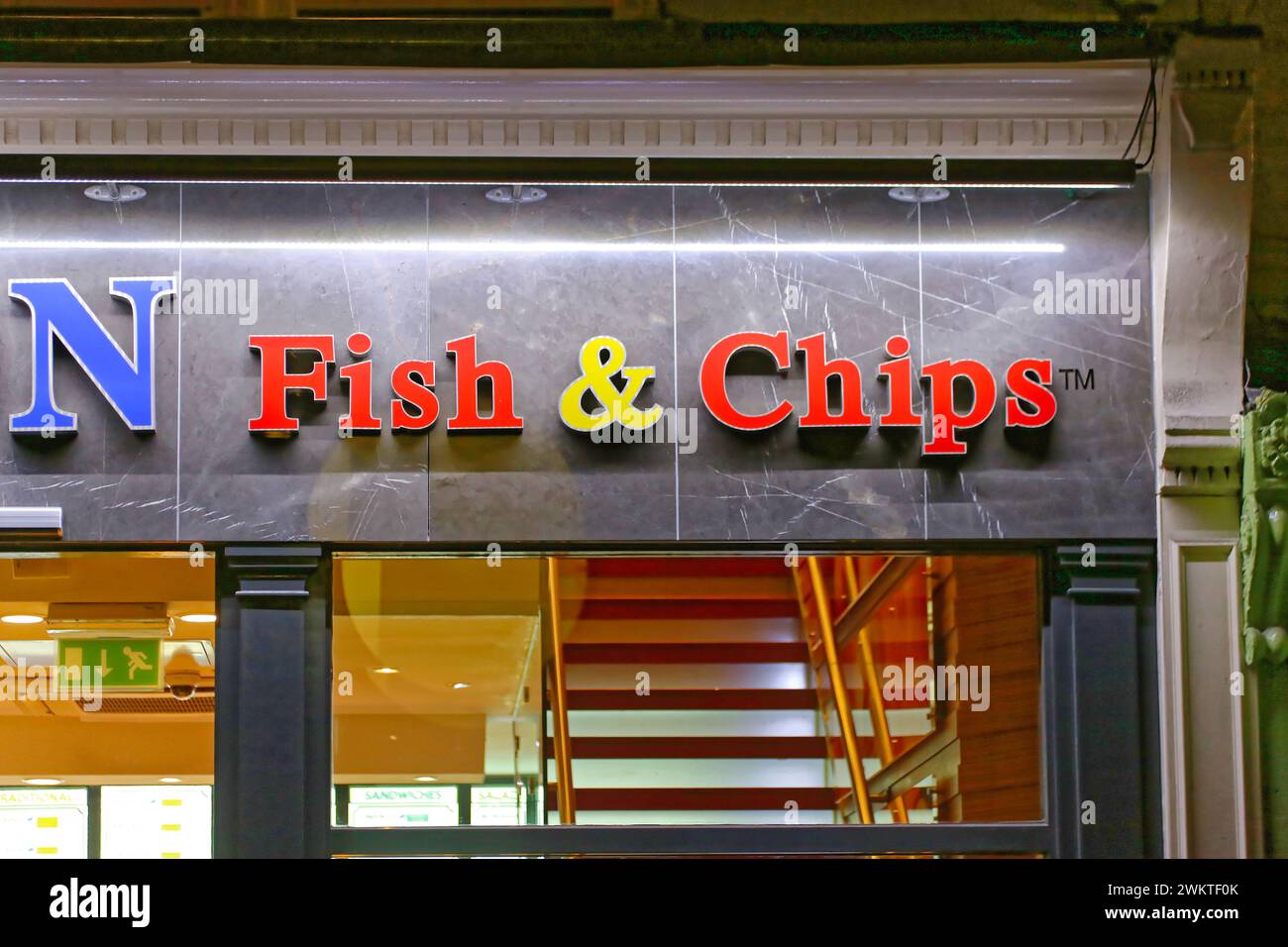 London, United Kingdom - November 24, 2013: 3d Sign at Famous Fish and ...