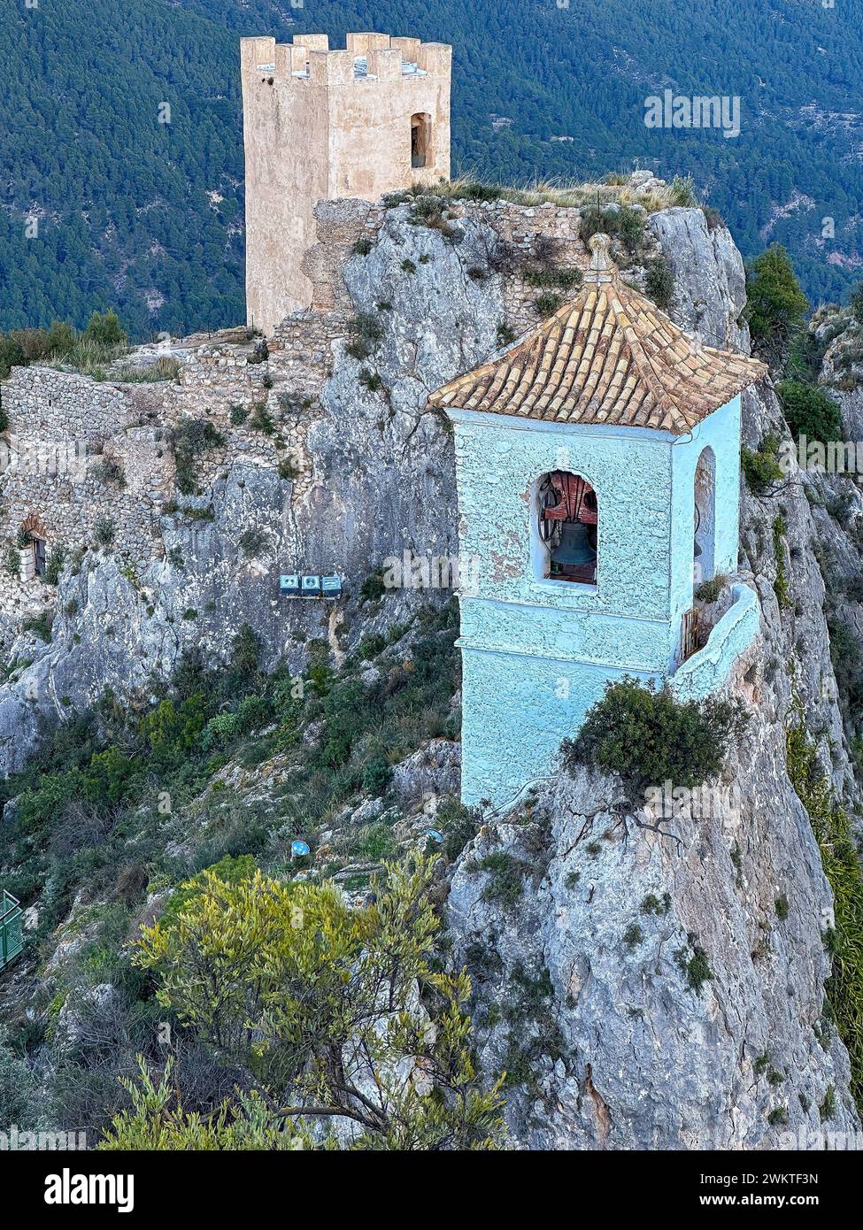 Medieval church tower in Guadalest, Alicante, Spain Stock Photo - Alamy