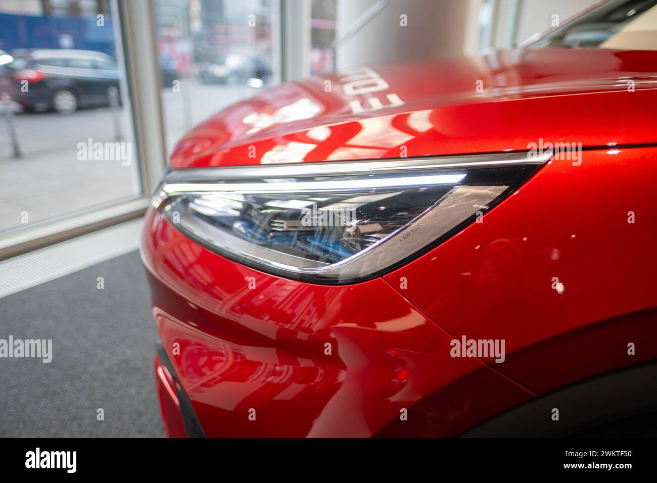 part of red BYD ATTO 3 Car, headlamp Electric Vehicle Chinese BYD ...