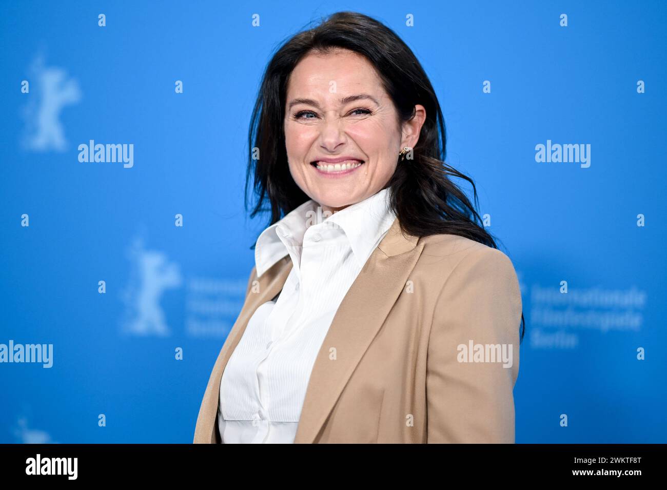 Berlin, Germany. 22nd Feb, 2024. Sidse Babett Knudsen, actress at the Berlinale at the photocall ...