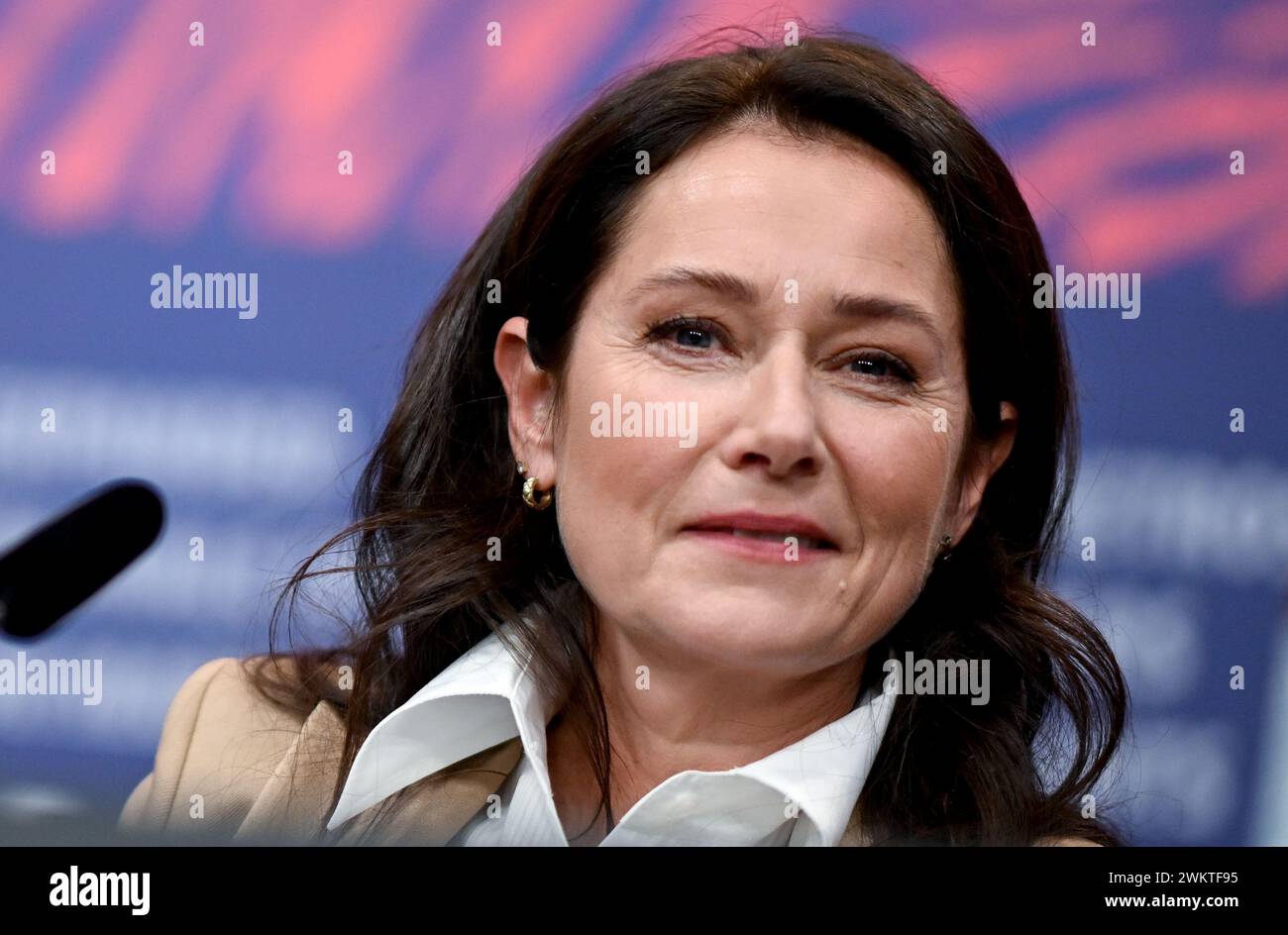 Berlin, Germany. 22nd Feb, 2024. Sidse Babett Knudsen, actress, at the Berlinale at the press ...