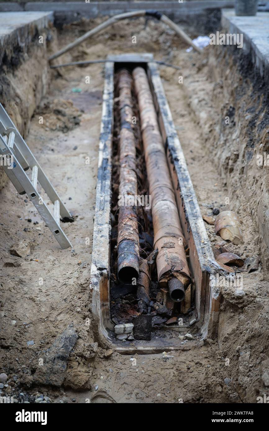 Kiel, Germany. 21st Feb, 2024. Construction site of a defective ...