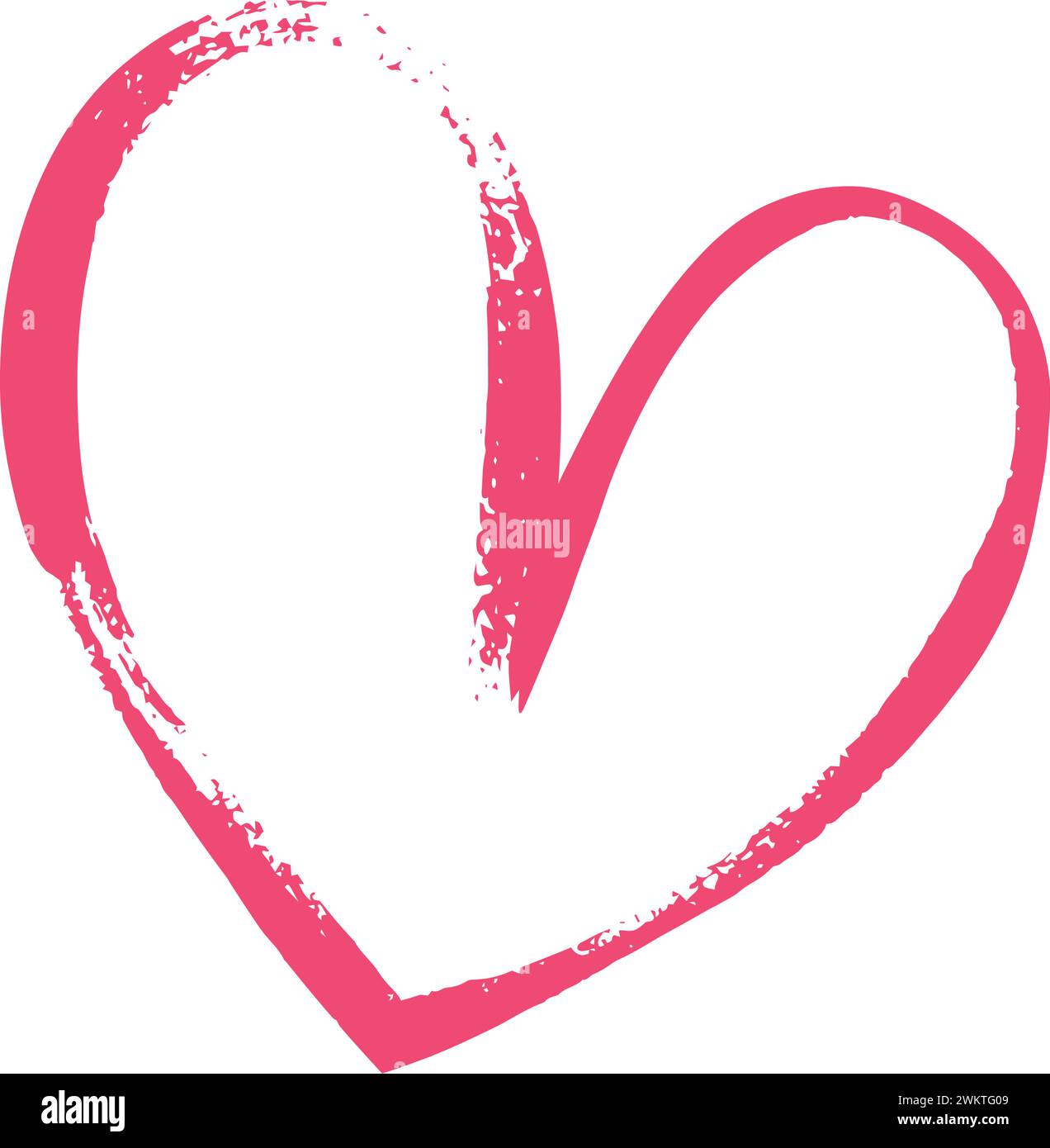Heart symbol, hand drawn grunge texture love icon for romantic trendy ...