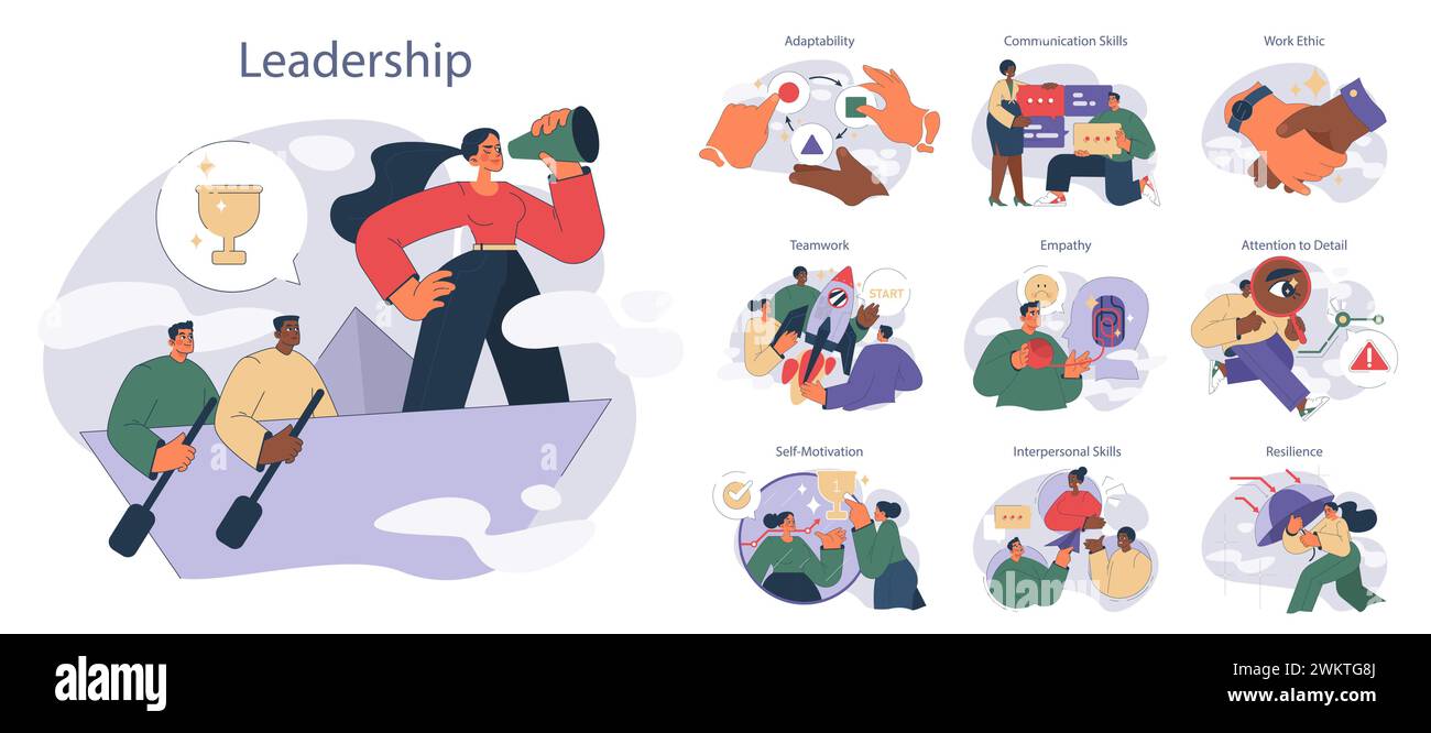 Soft skills set. Essential professional attributes like teamwork and ...