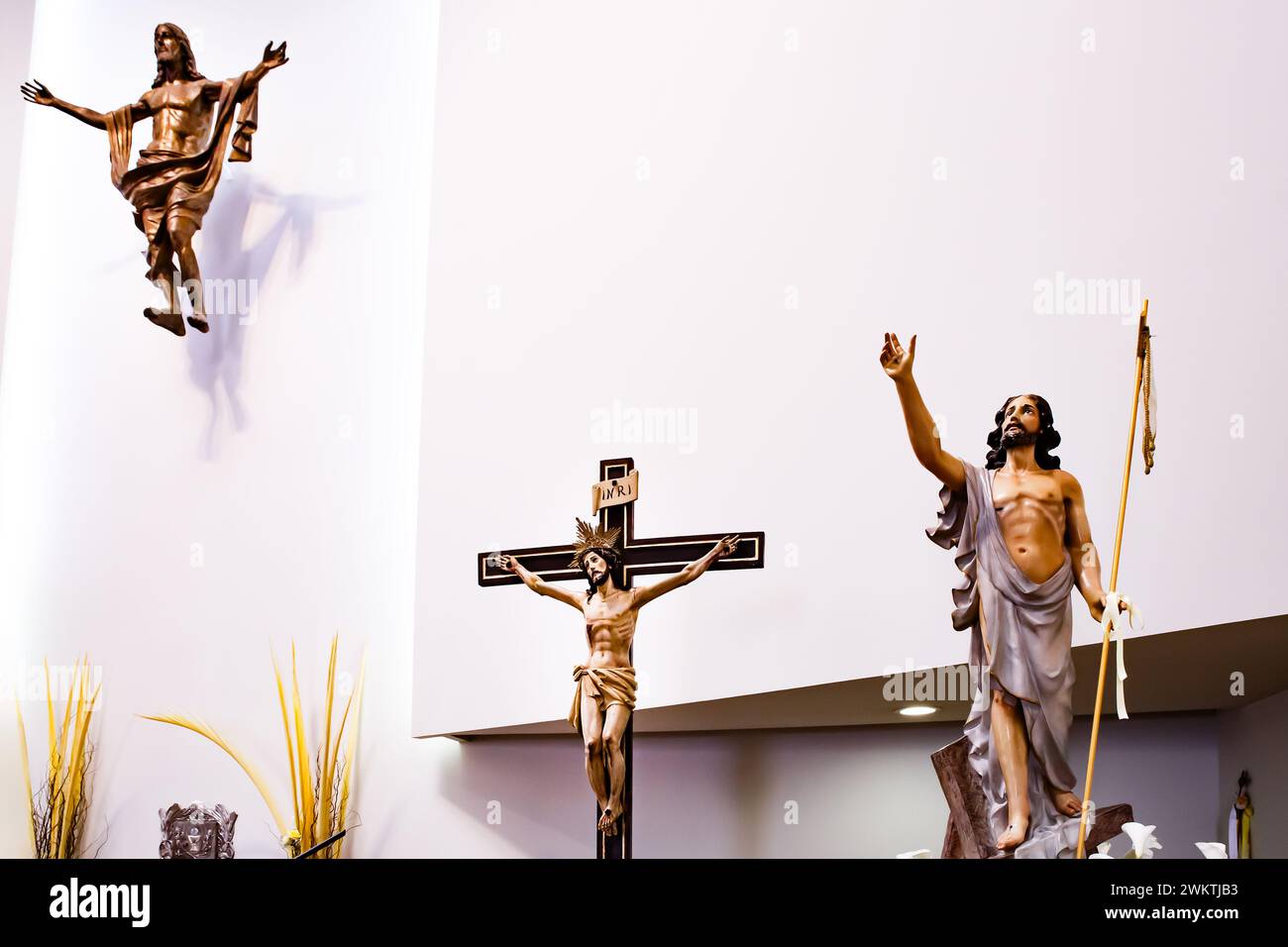 Christ in three different statues in Villajoyosa Stock Photo - Alamy
