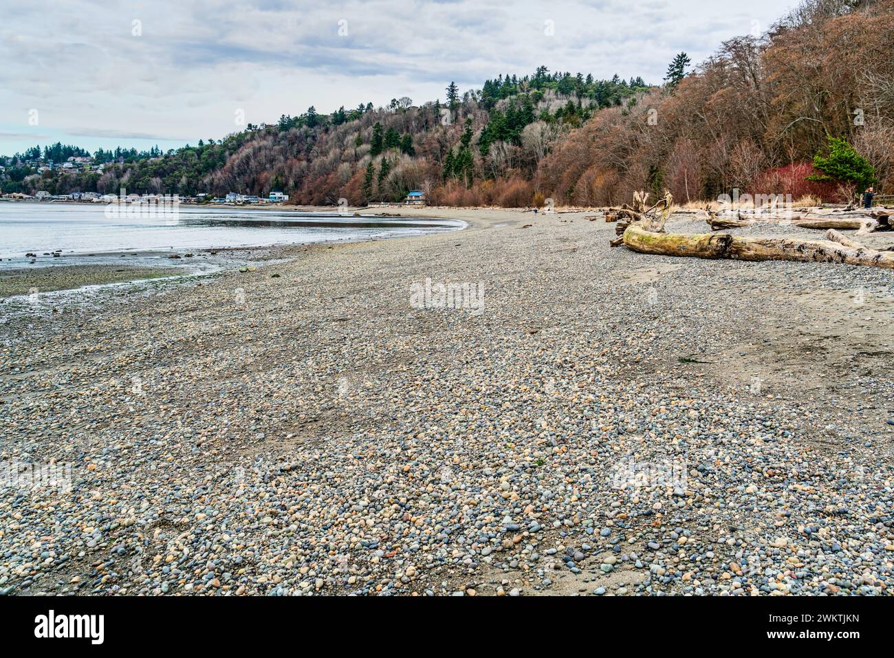 A view of the shoreline at Seahurst Beach Park in Burien, Washington ...
