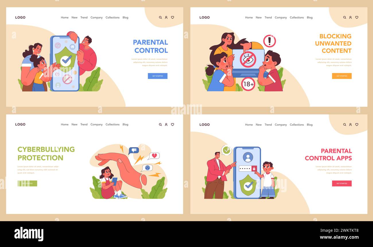 Parental control set. Managing child safety online with diverse ...
