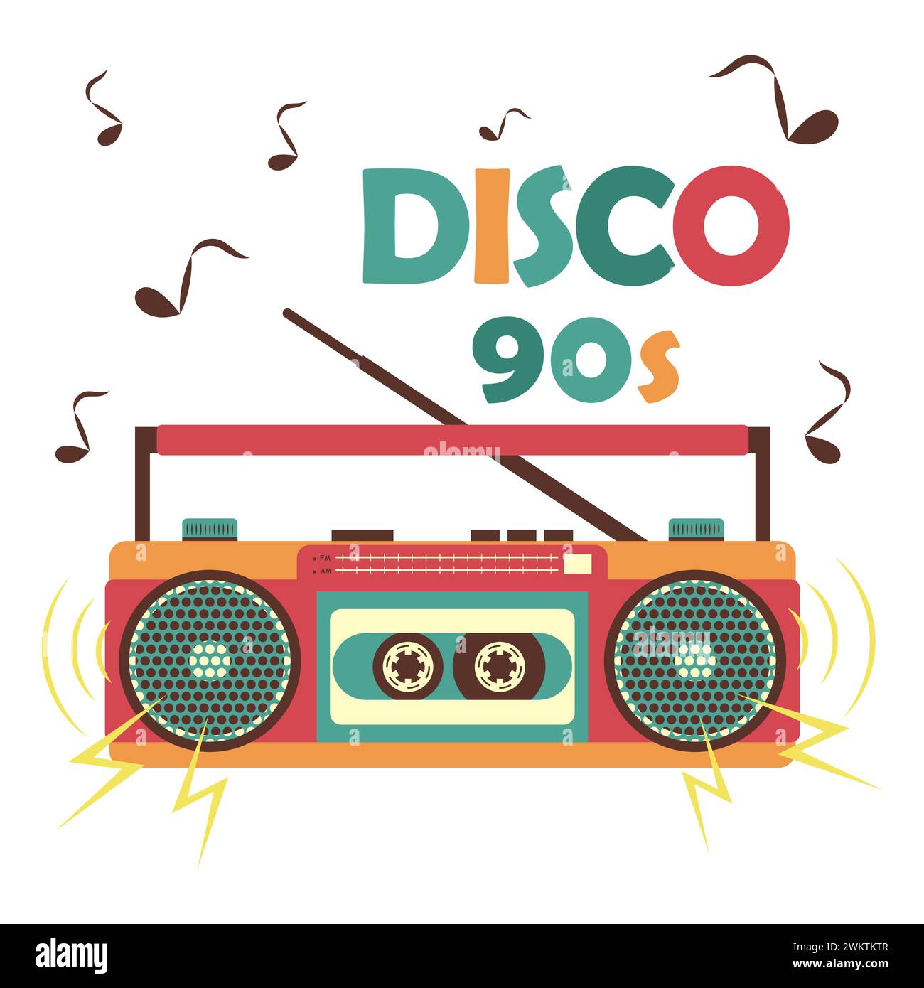 Retro audio player from the 90s. Vector illustration Stock Vector Image ...