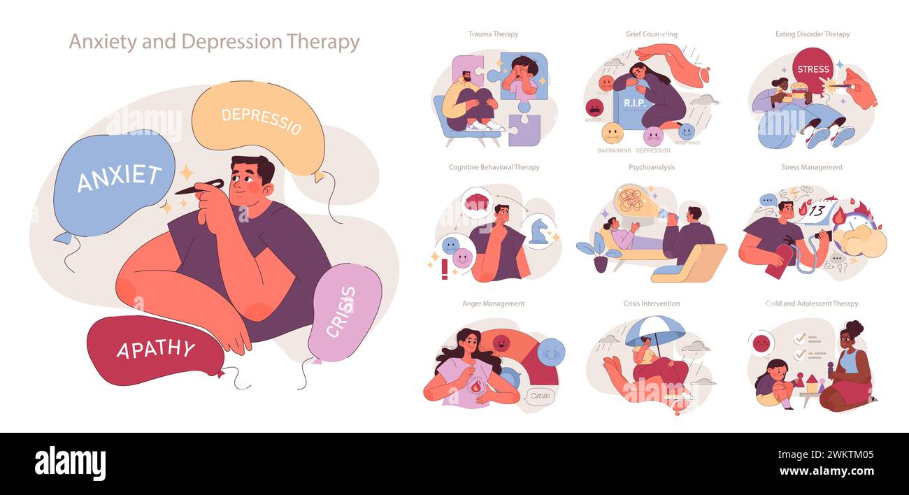 Addressing mental health Stock Vector Images - Alamy