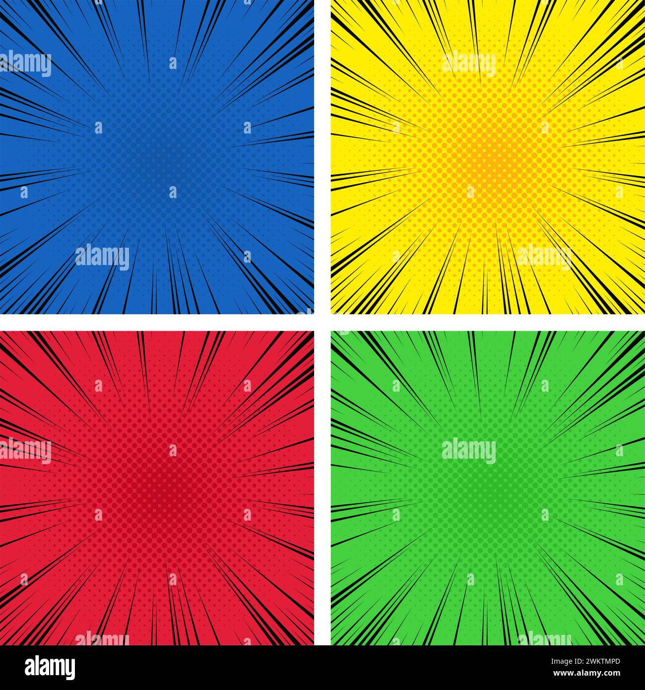 vector comic halftone background. manga anime speed action frame lines ...