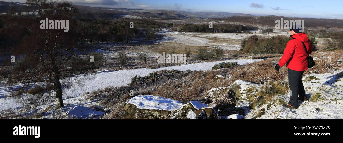 Winter view over the Longshaw Estate near Grindleford village ...