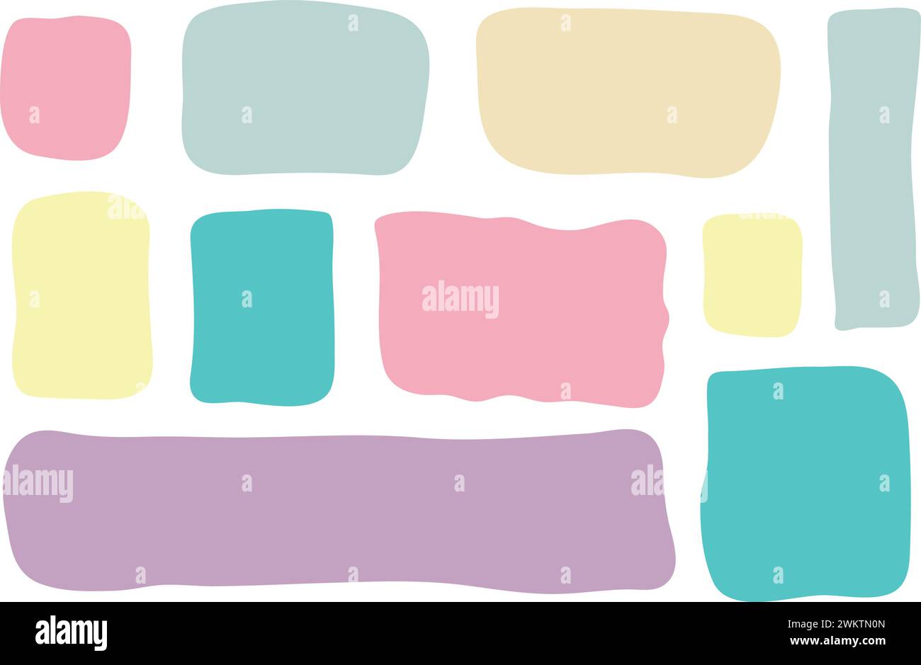 vector hand drawn colorful text boxes. empty speech bubbles. minimalist ...