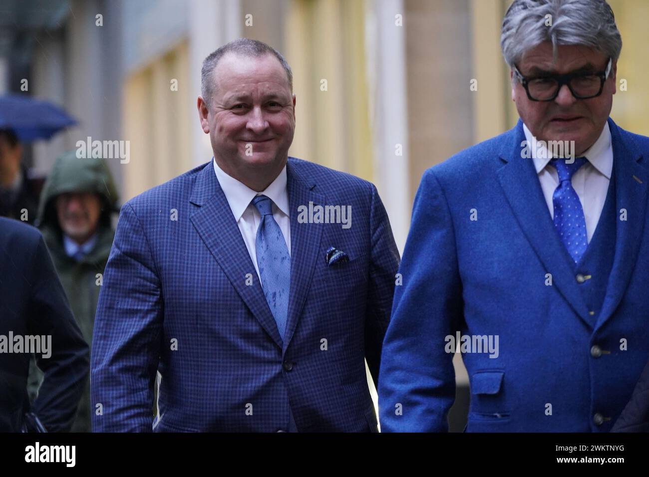 Sports Direct and House of Fraser owner Mike Ashley (centre) leaves the ...