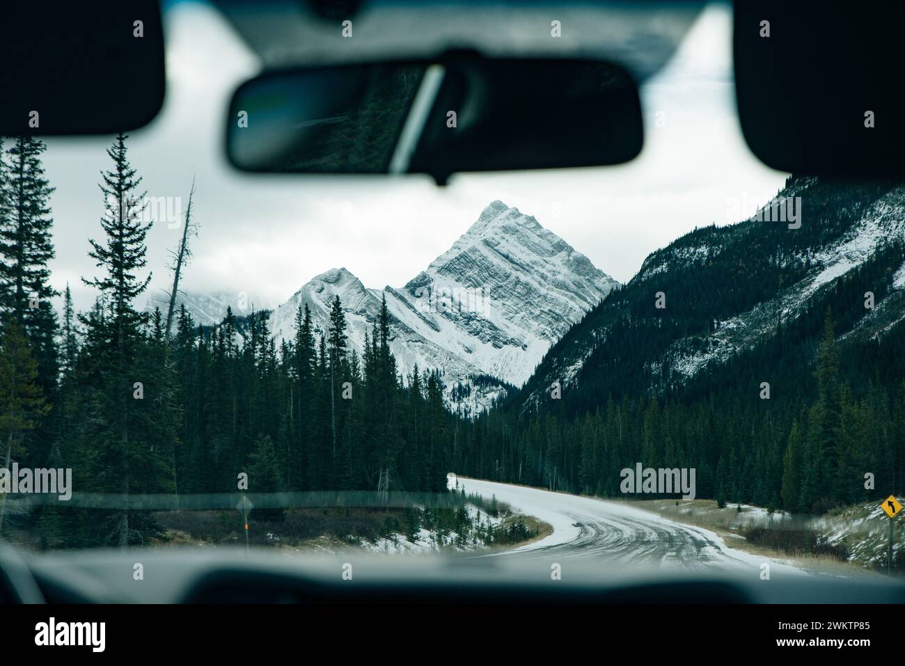 Banff National Park from a car window, canada Stock Photo - Alamy