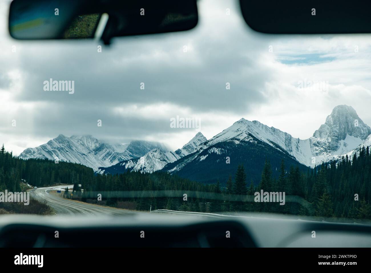 Banff National Park from a car window, canada Stock Photo - Alamy