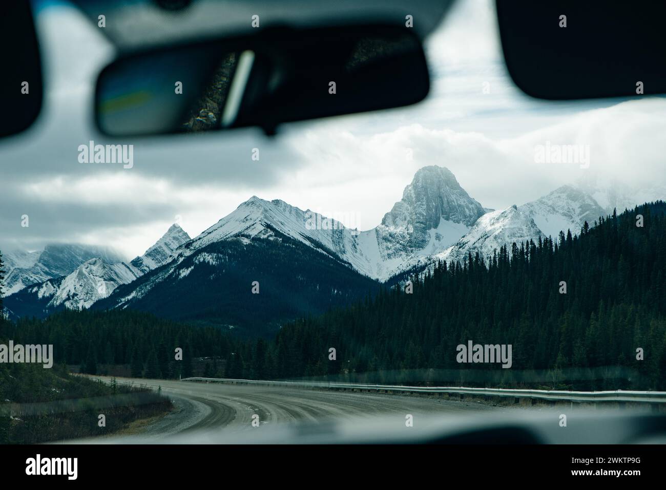 Banff National Park from a car window, canada Stock Photo - Alamy