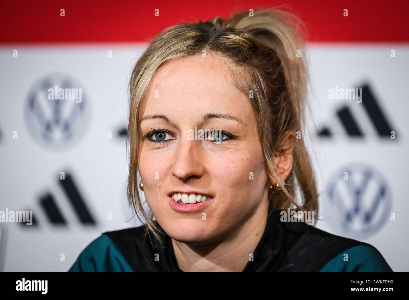 Kathy HENDRICH of Germany during the press conference on February 22 ...