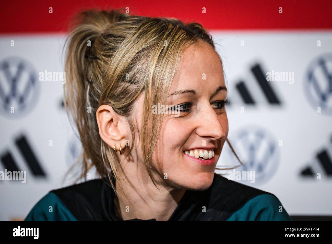 Kathy HENDRICH of Germany during the press conference on February 22 ...