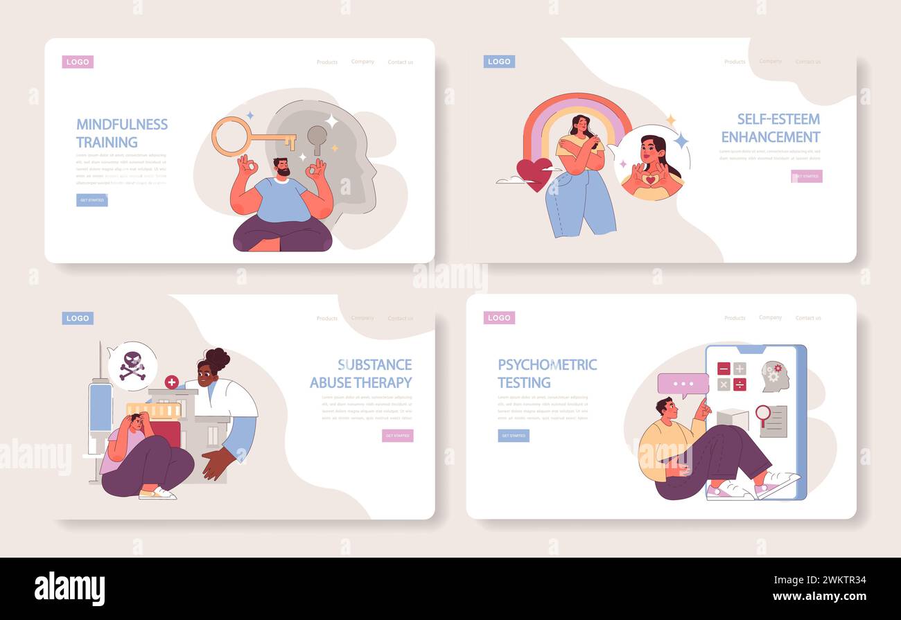 Web banners for psychotherapy services. Engaging with mindfulness training, self-esteem ...