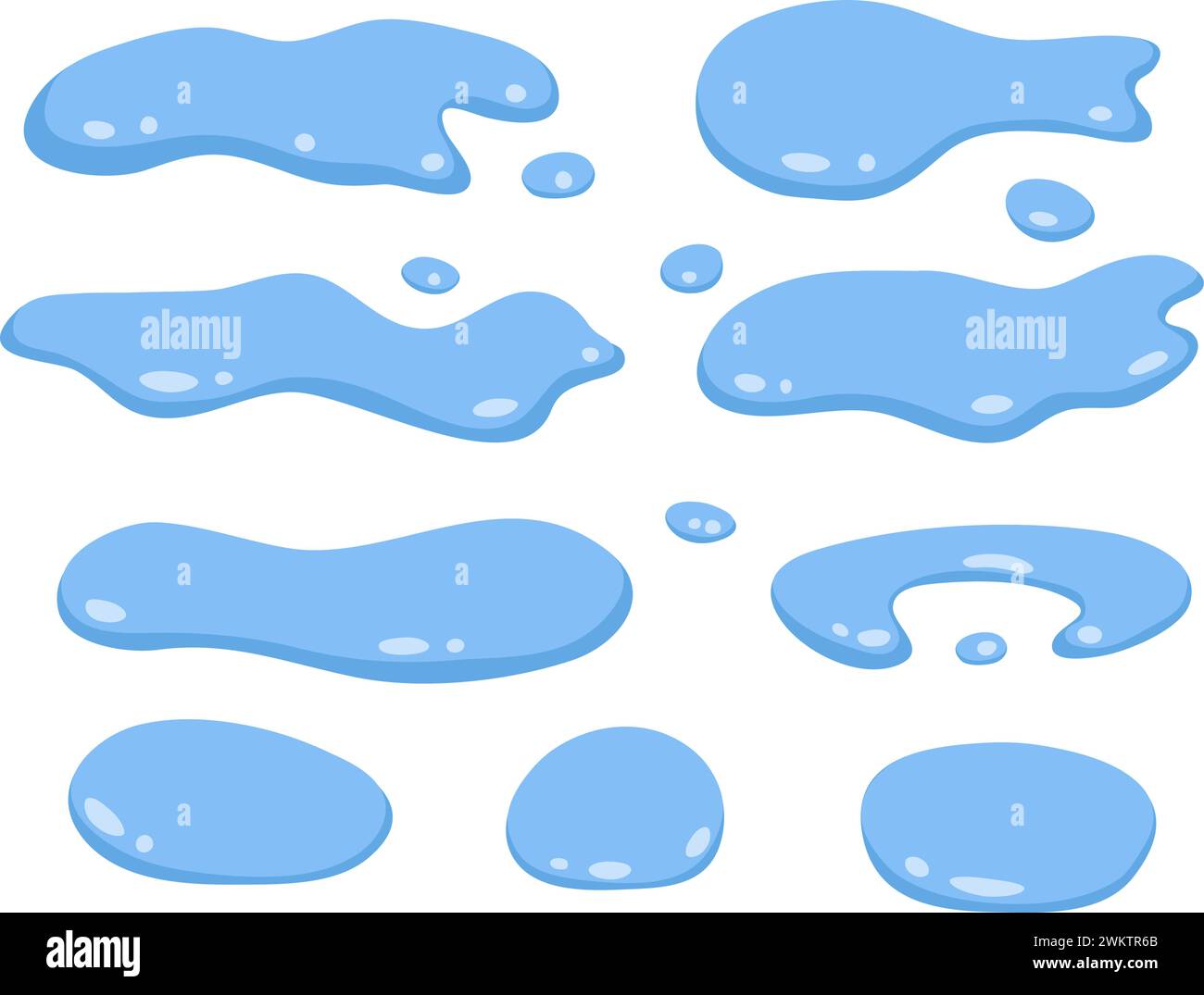 vector water splash collection, water splashes isolated on white ...