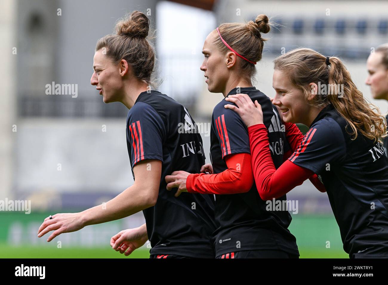 Felcsut, Hungary. 22nd Feb, 2024. Yana Daniels (13) of Belgium, Janice ...