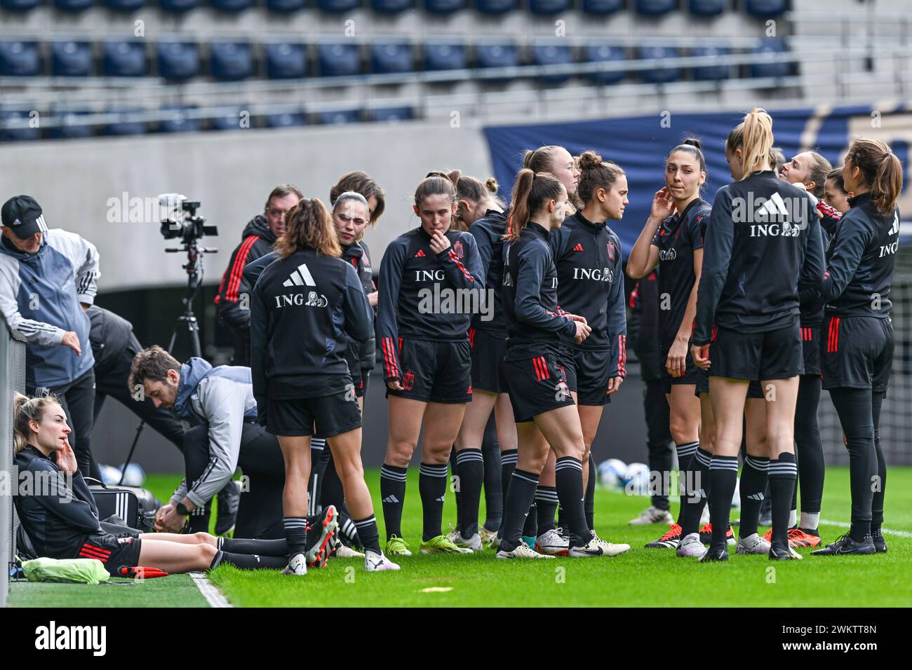 Felcsut, Hungary. 22nd Feb, 2024. Players almost ready to start the MD ...