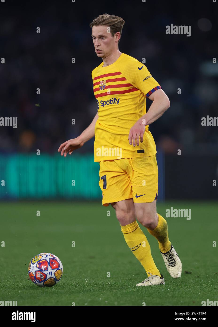 Naples, Italy. 21st Feb, 2024. Frankie de Jong of FC Barcelona during the UEFA Champions League ...