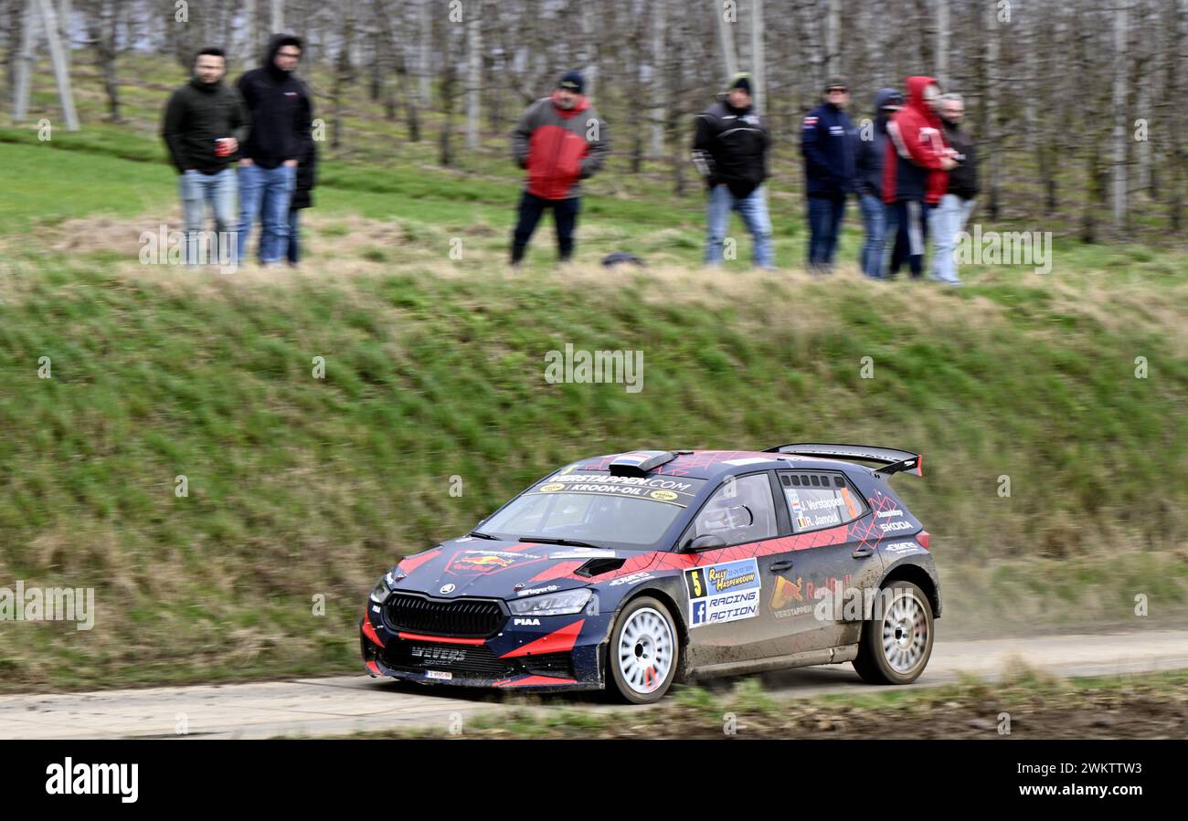 Sint Truiden, Belgium. 22nd Feb, 2024. Dutch Jos Verstappen and Belgian ...