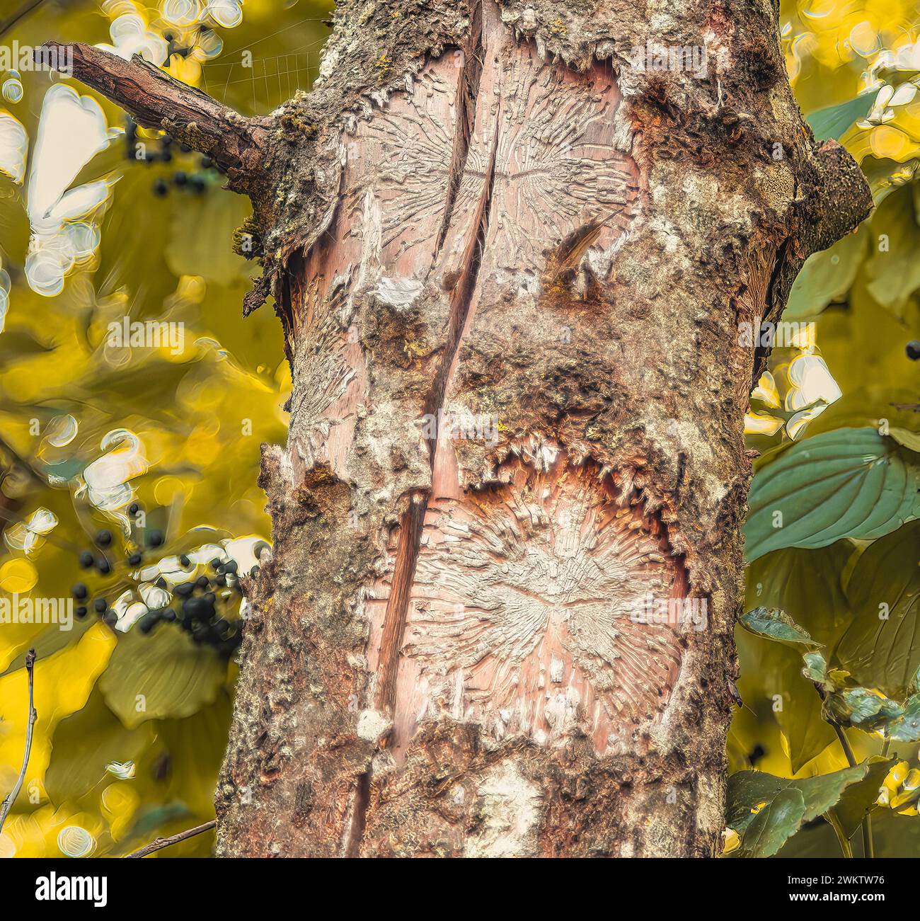 Eschenbast Beetle Crushes On The Trunk Of A Dead Boar Stock Photo - Alamy