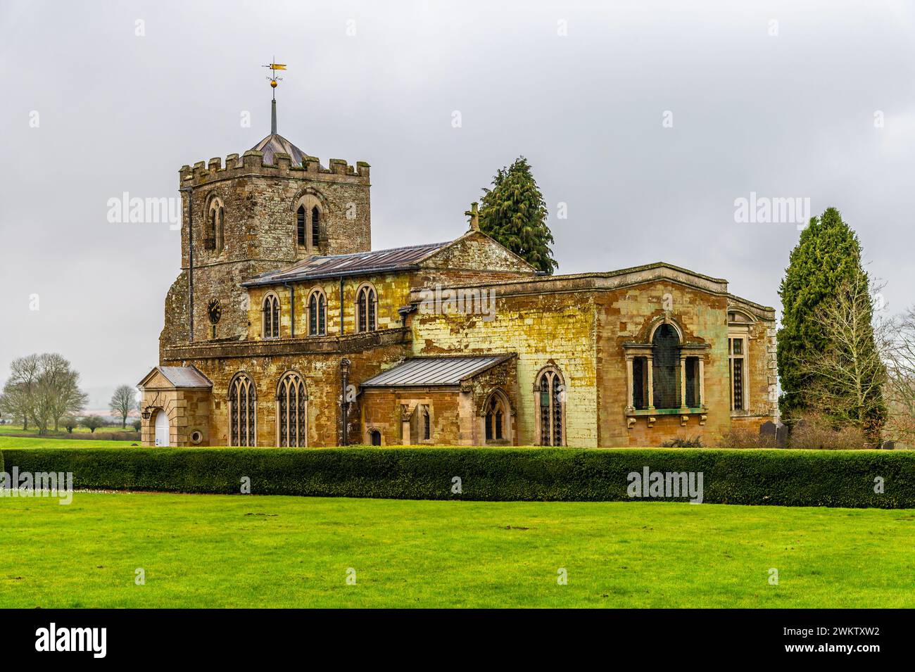 A view towards the eighteenth century All Saints church at Lamport ...