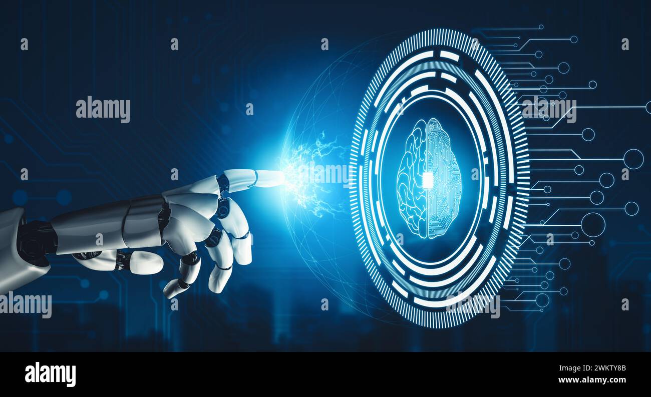 XAI 3D rendering futuristic droid robot technology development ...