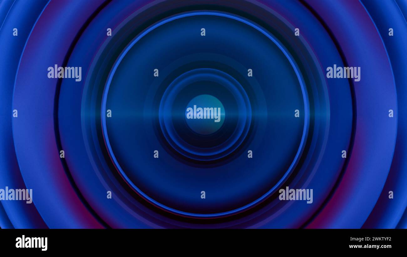 A close-up of a camera lens with multi-colored light painting effects ...