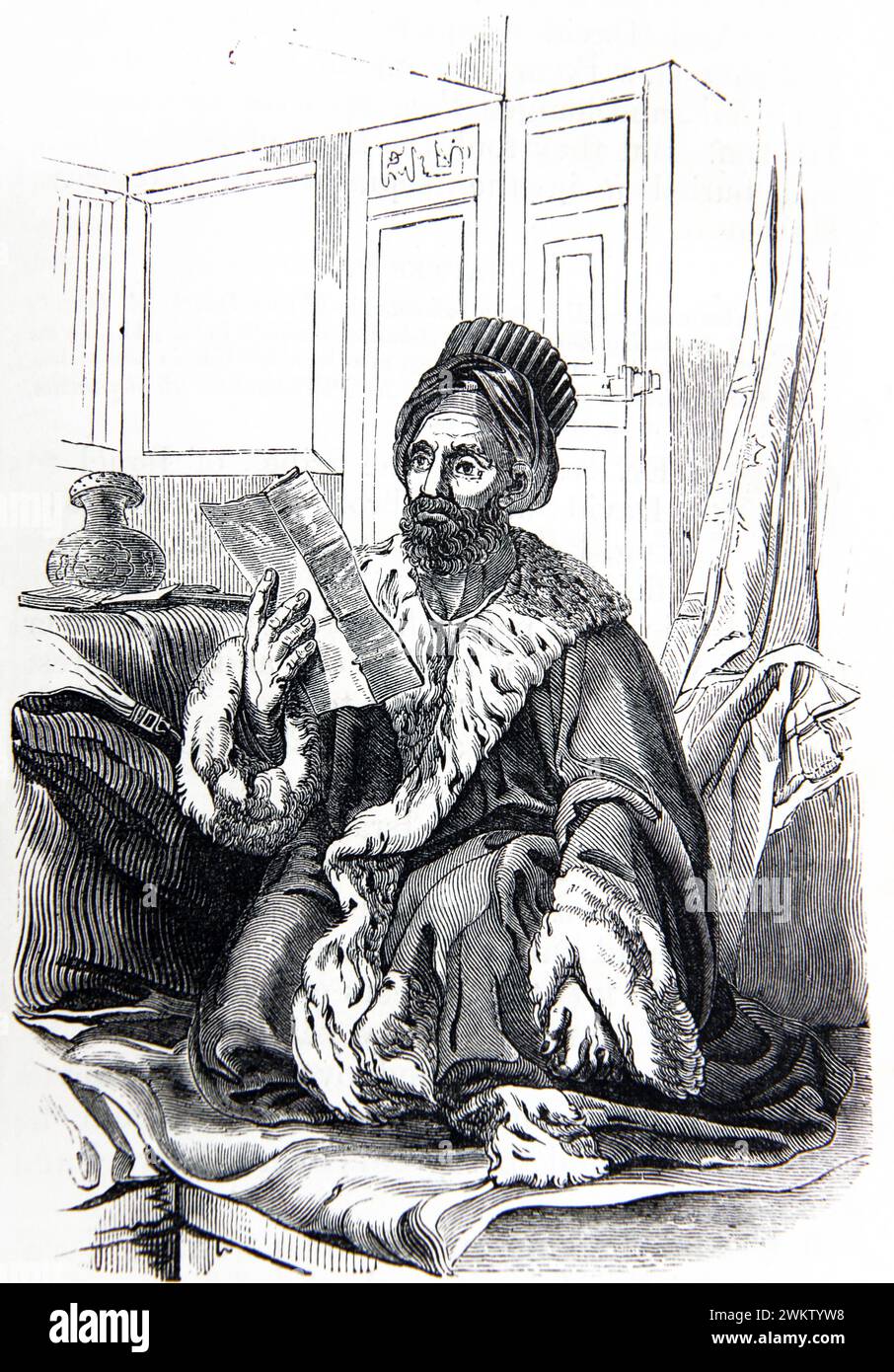 Seyd Mustapha an Egyptian Pasha Seated on his Divan an Ottoman ...